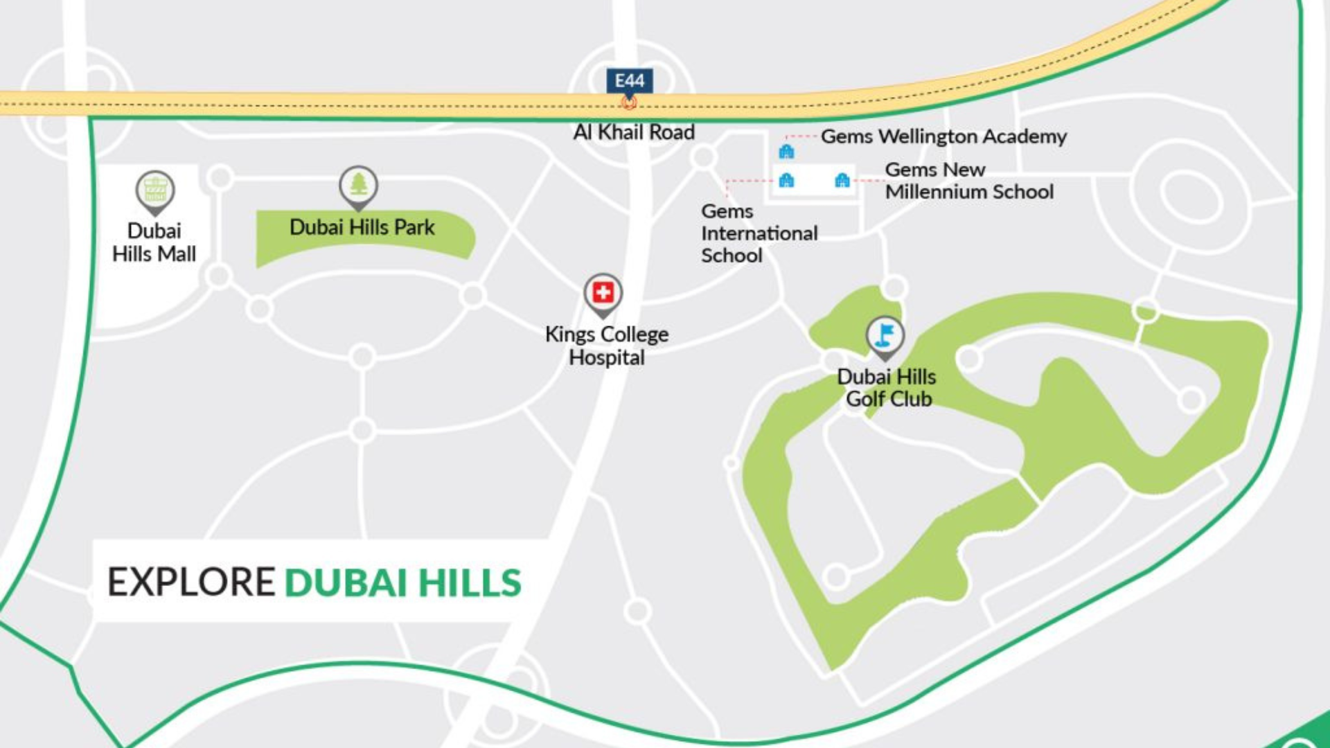 Explore Dubai Hills Estate Map | Luxury Property